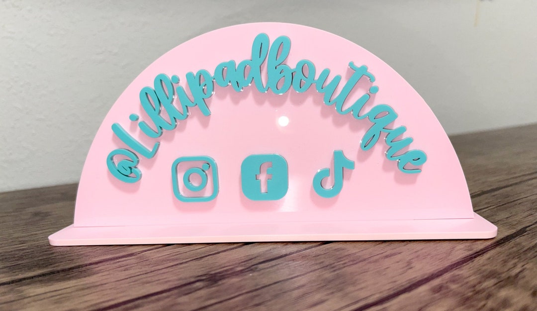 Acrylic Social Media Sign, Business Watermark, Username Watermark ...