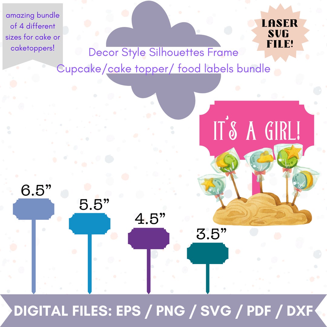 Cake Topper Base Template / SVG, Cricut, AURA GLOWFORGE, Laser Cut ...
