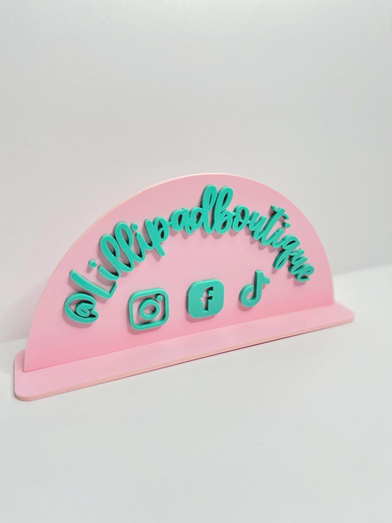 Acrylic Social Media Sign, Business Watermark, Username Watermark ...