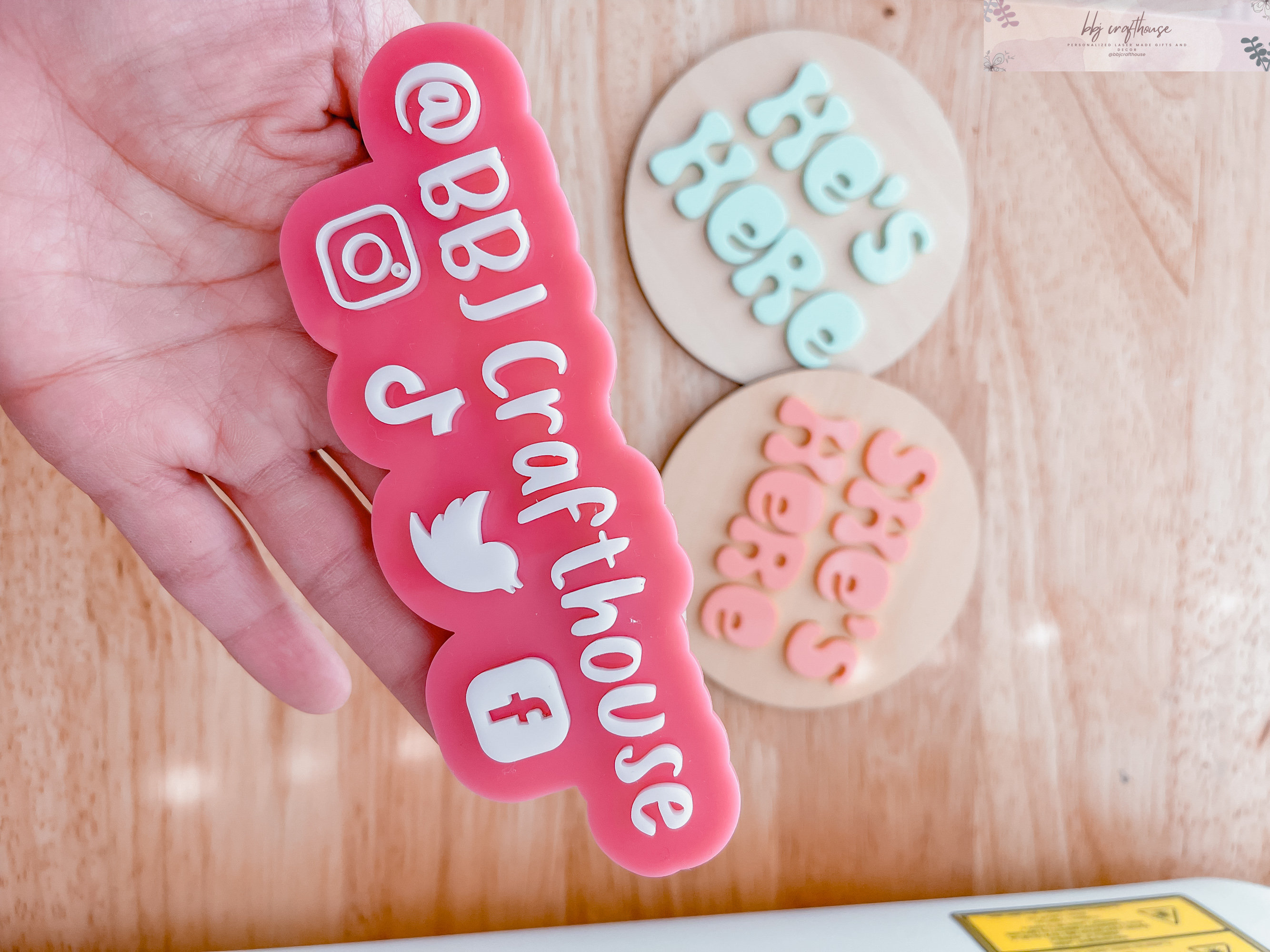 Laser Cut Name | Business Watermark | Physical Watermark | Acrylic Tag ...