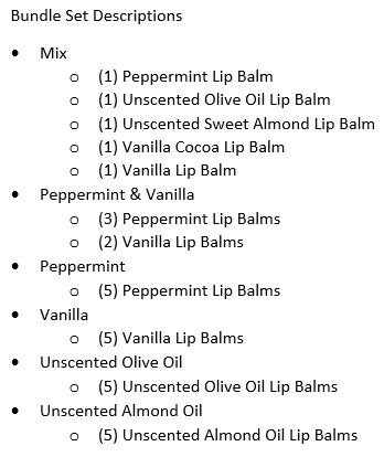5 Lip Balm 5.5ml Bundle - Etsy