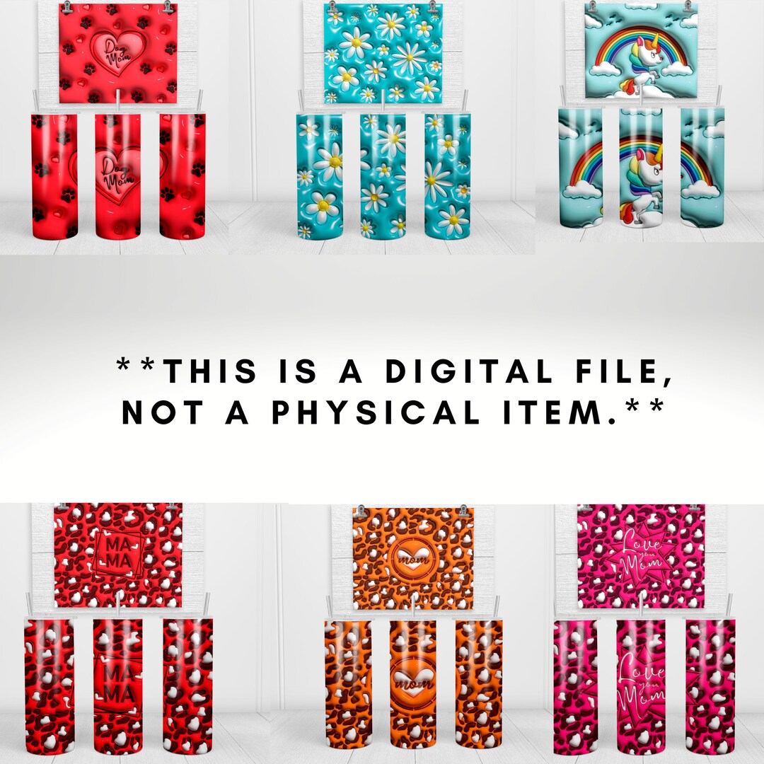 3D Puff Sublimation Tumbler 20 Oz Designs - Etsy