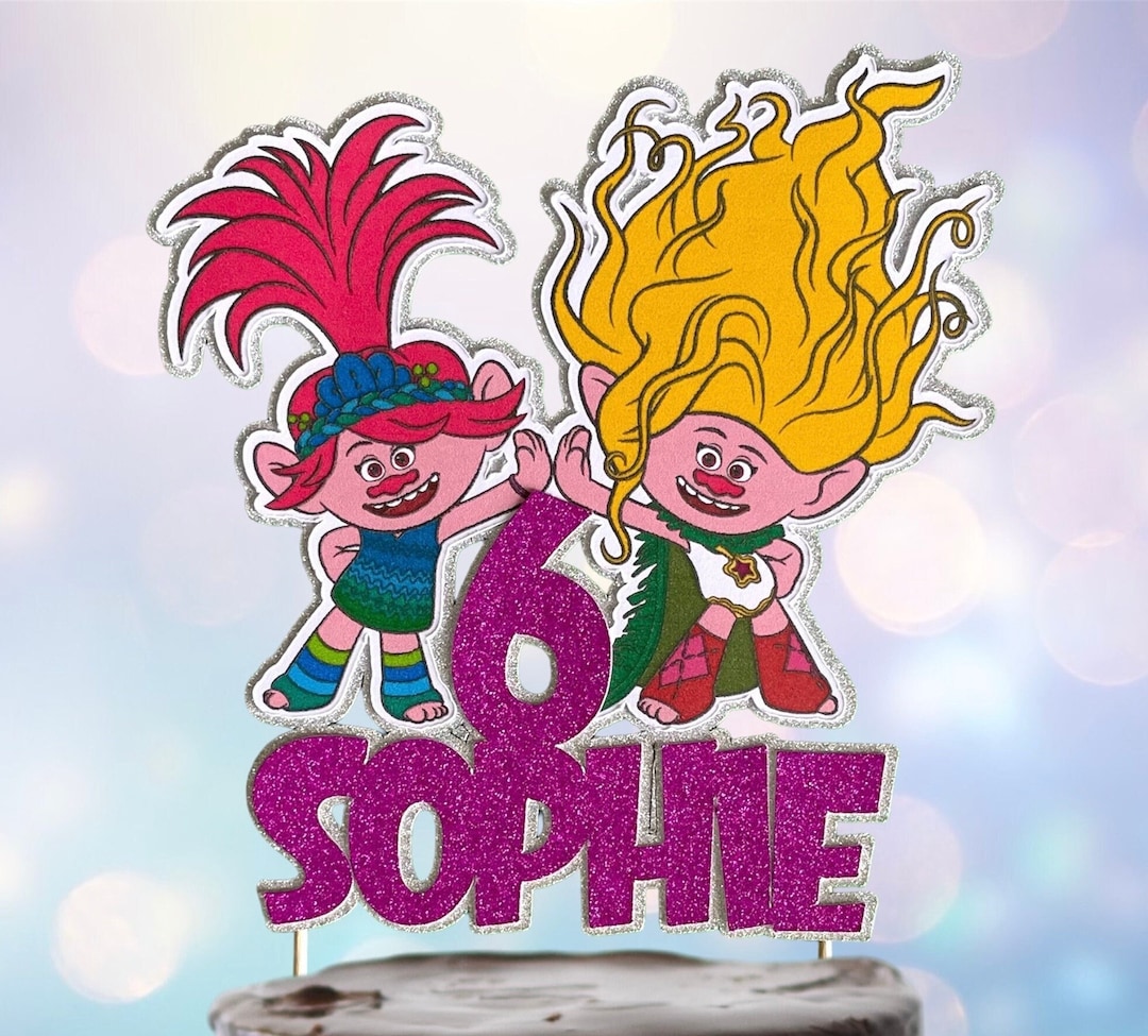 Trolls Cake Topper Band Together Poppy and Viva - Etsy