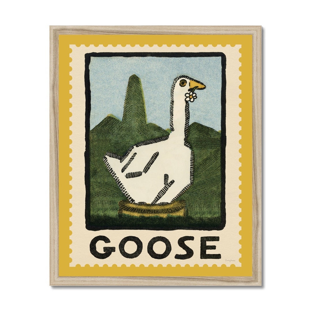 Goose Vintage Postage Stamp Framed Fine Art Print | Wall Art | Gallery ...