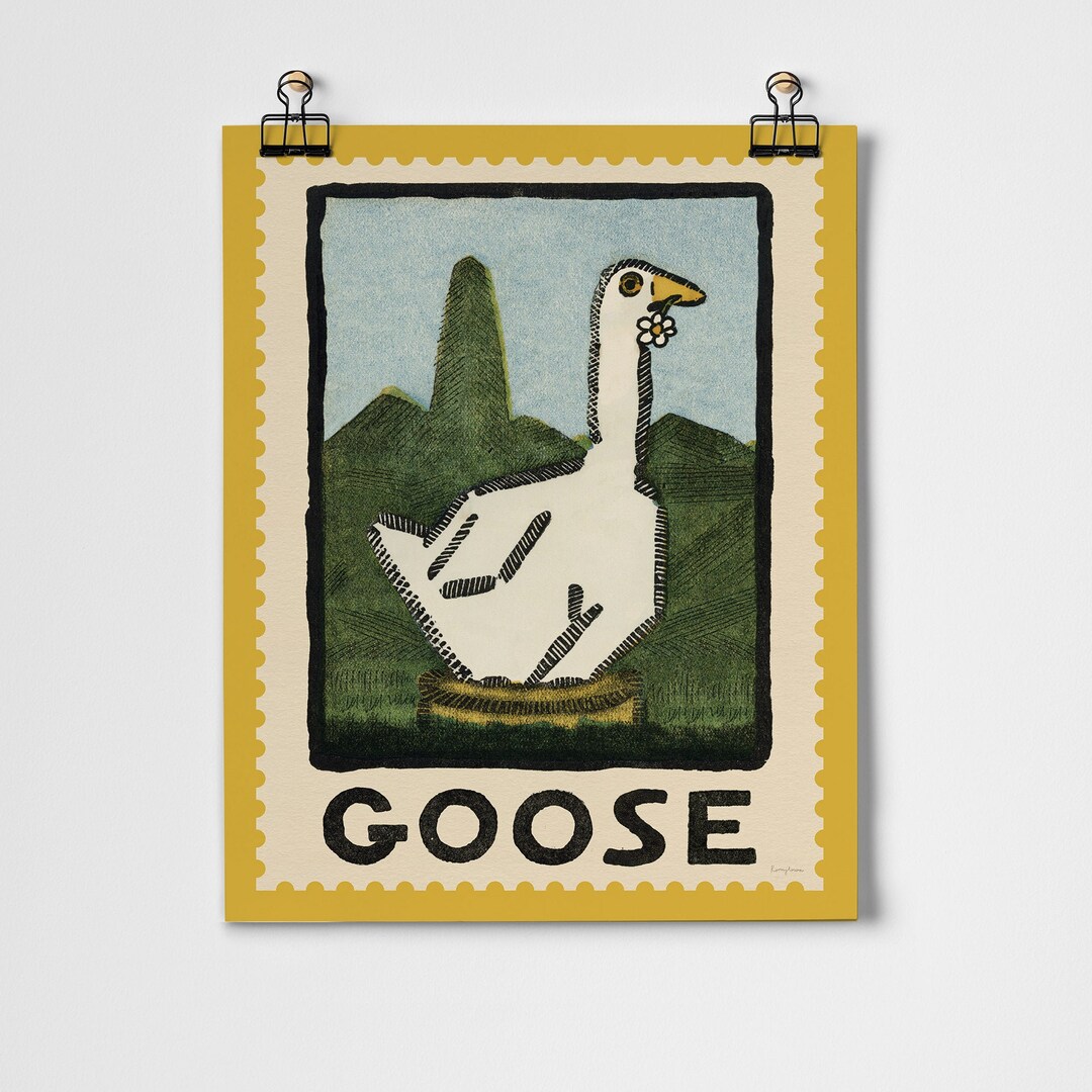 Goose Vintage Postage Stamp Fine Art Print | Wall Art | Gallery Wall ...