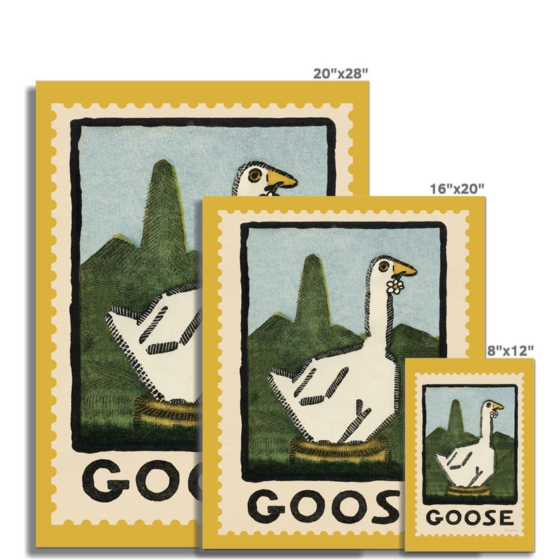 Goose Vintage Postage Stamp Fine Art Print - Etsy