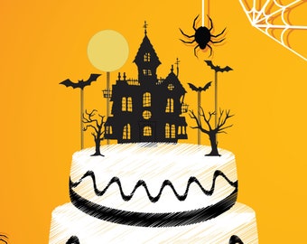 Haunted House Cake Topper / Halloween Cake Topper / Halloween Party ...