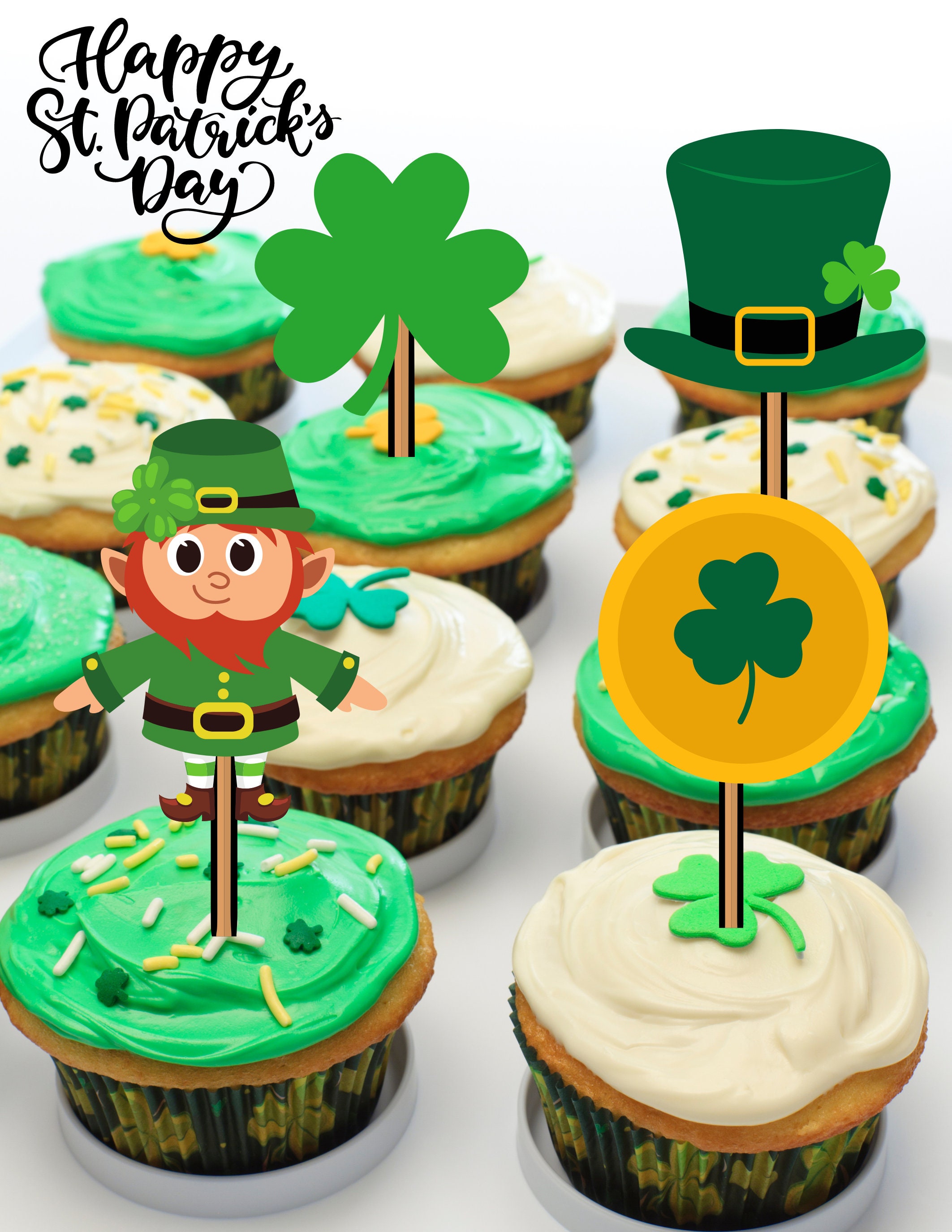 St. Patrick' Day Cupcake Toppers St. Patrick's Day - Etsy