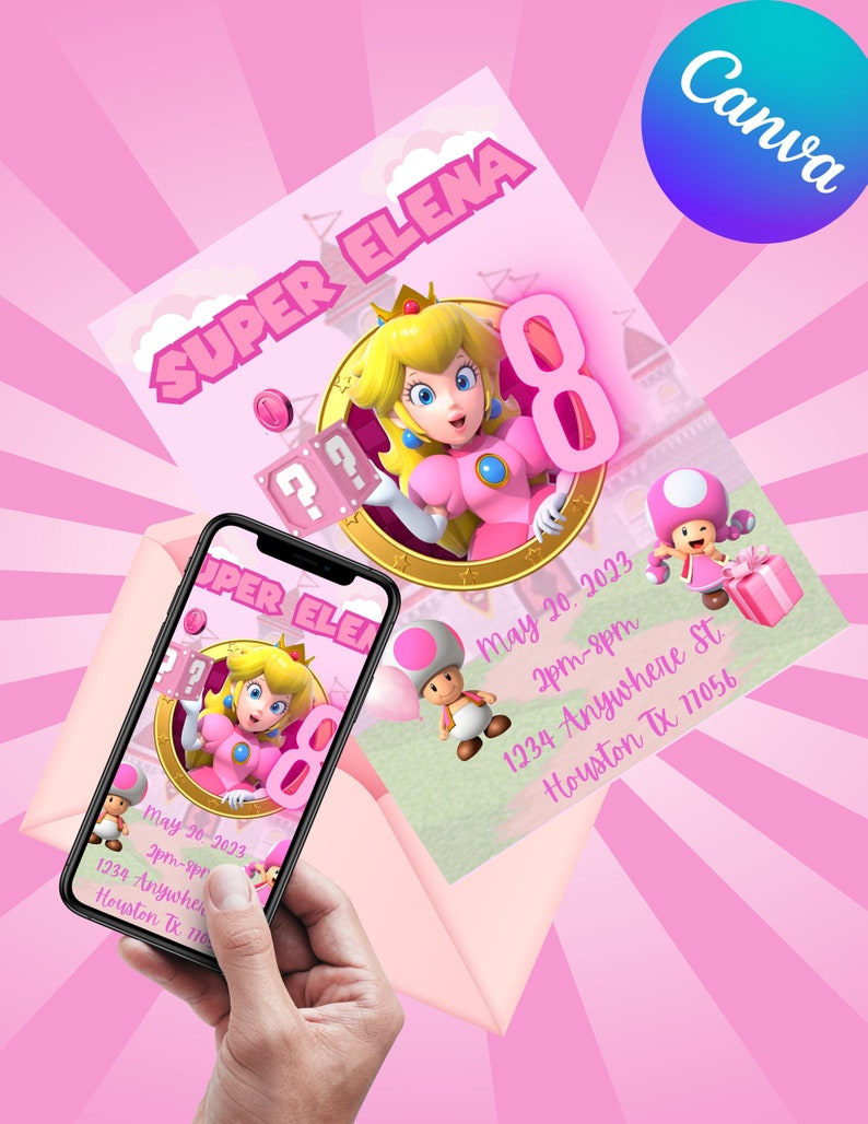 Princess Invitation Peach Invitation Personalized Peach - Etsy