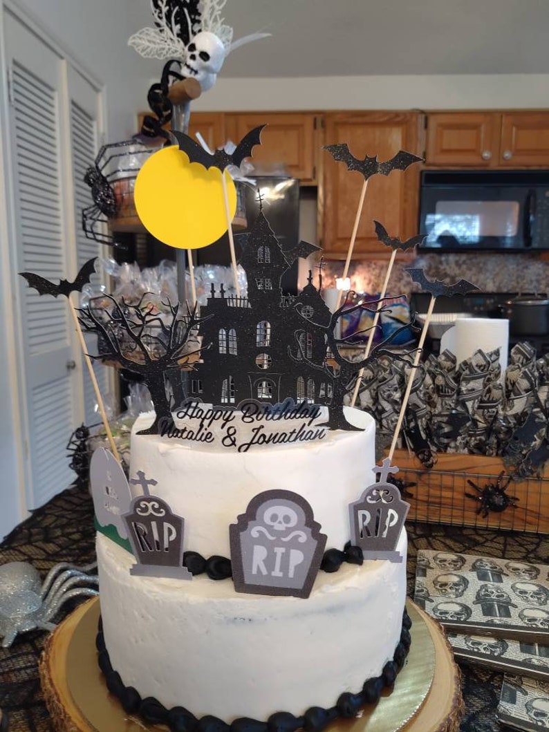 Haunted House Cake Topper Set, Halloween Party, Halloween Decorations ...