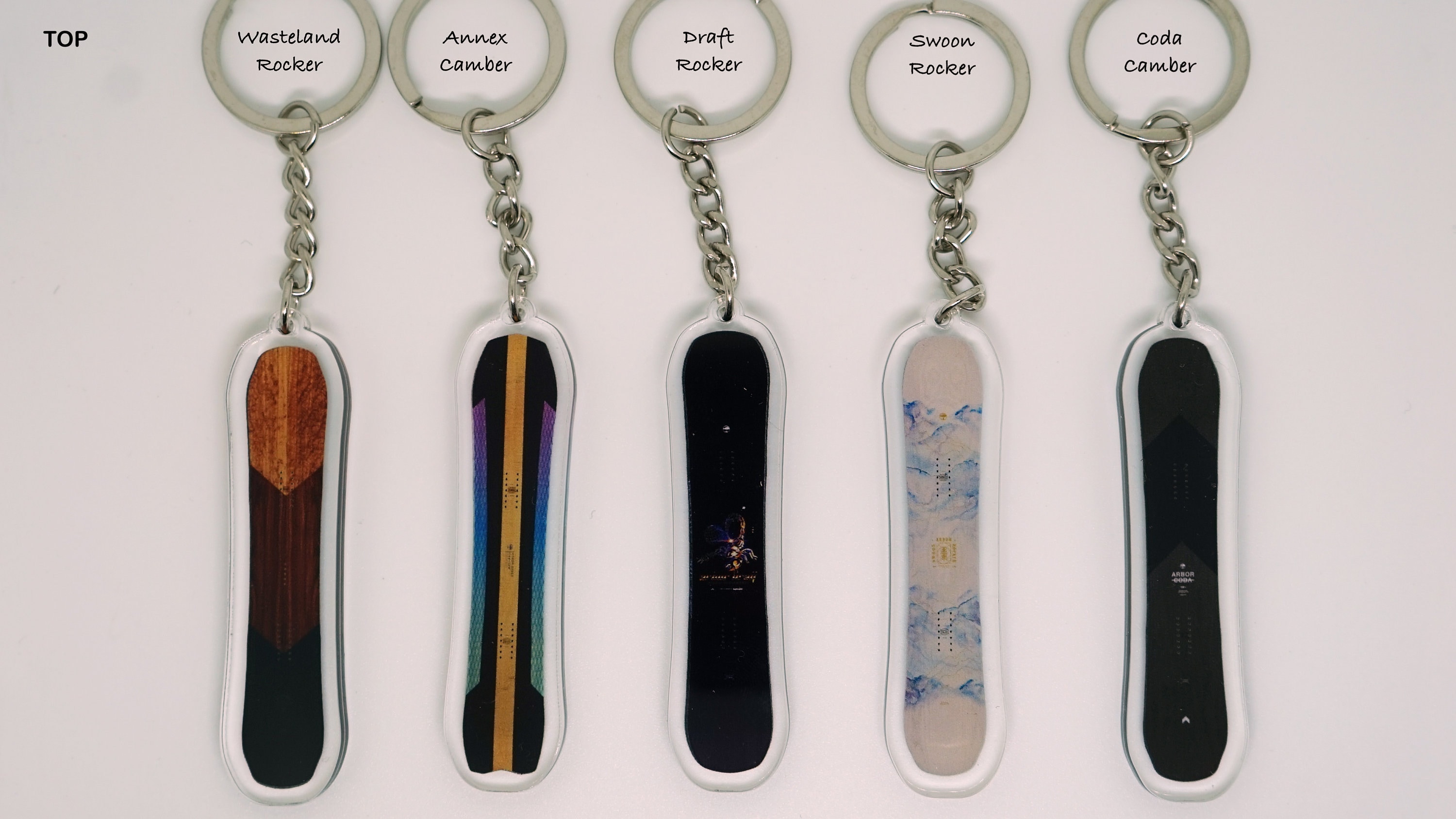 Handmade 3D Snowboard Arbor-inspired Keychain - Miniature Winter Sports ...