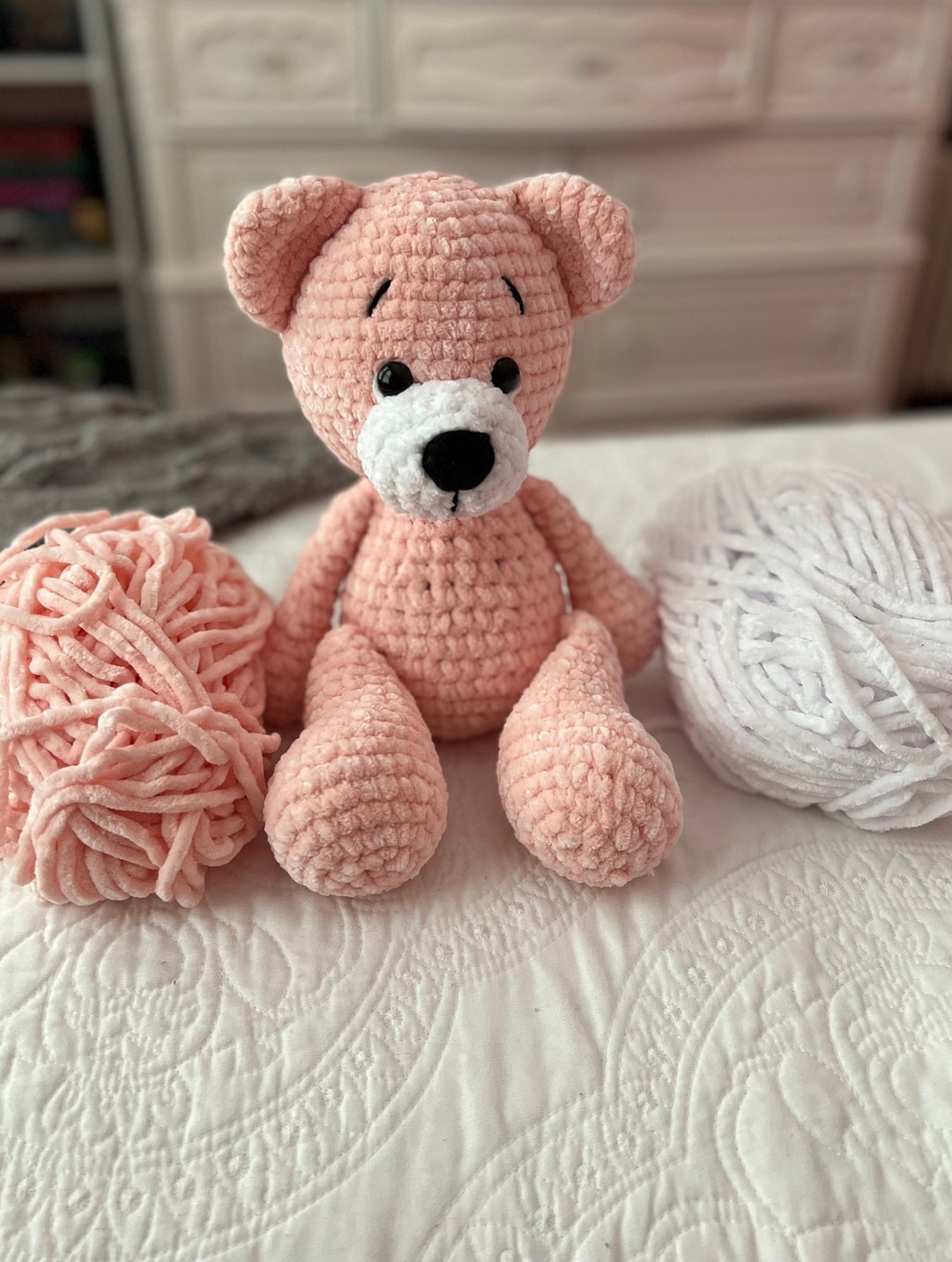 Crochet Pick Your Colors Teddy Bear Plush - Etsy