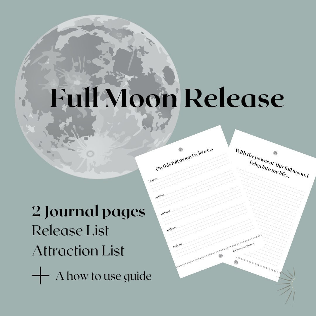Full Moon Ritual Guide and Worksheets | Journal Pages | Printable Guide ...