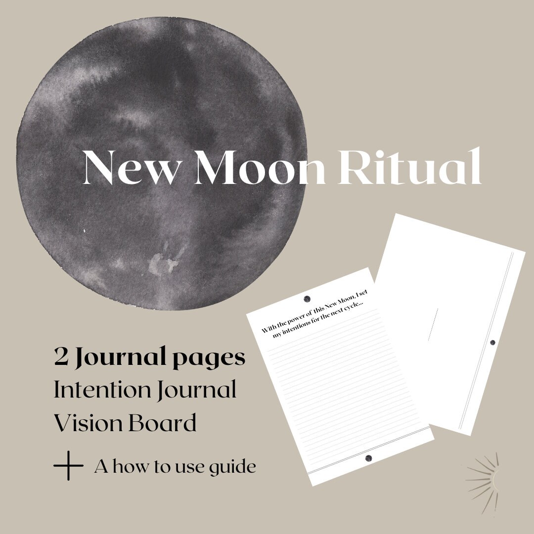 New Moon Ritual Guide and Worksheets Journal Pages Printable Guide ...