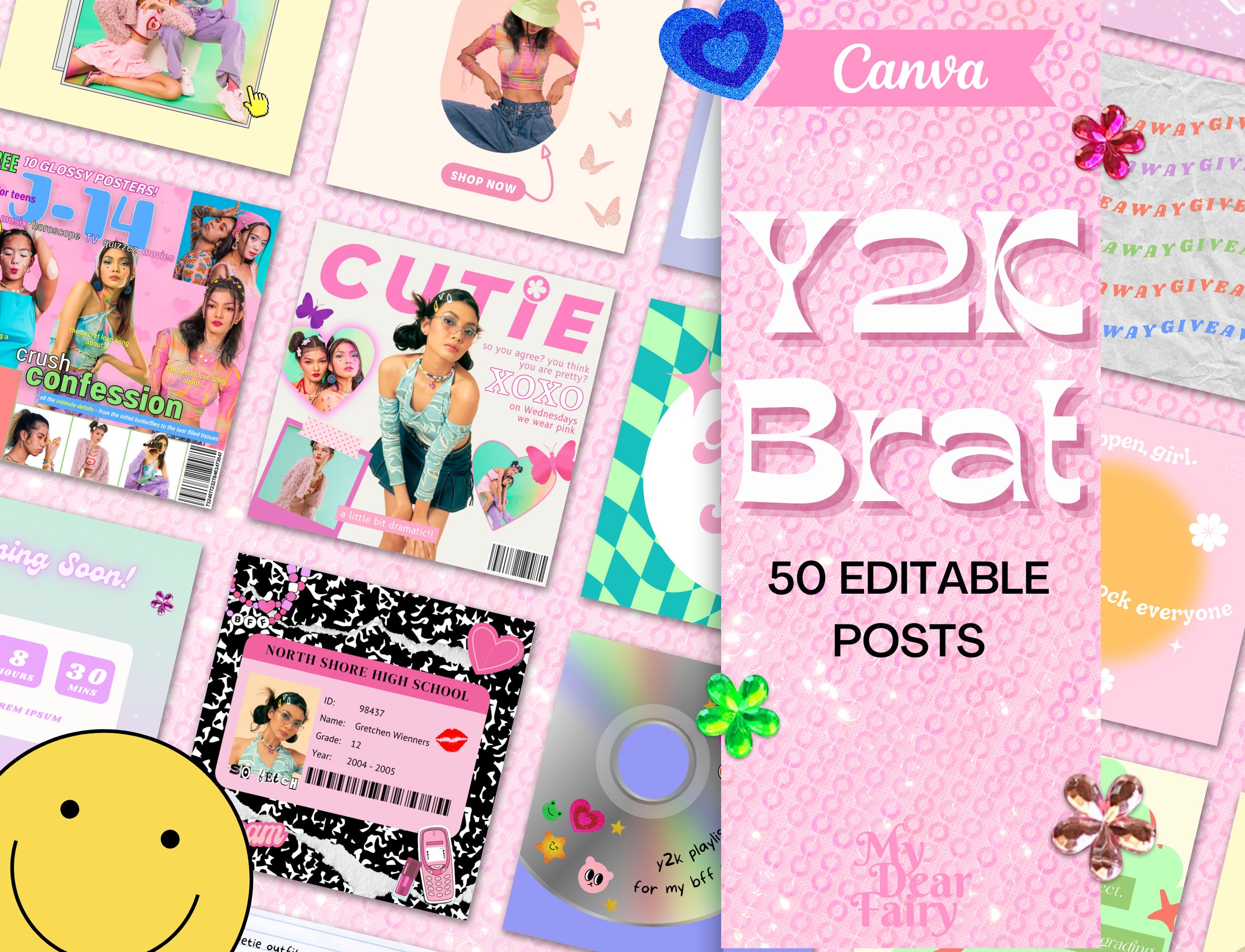 Y2K Instagram Template, Instagram Y2K Quotes, Y2K Instagram Post ...