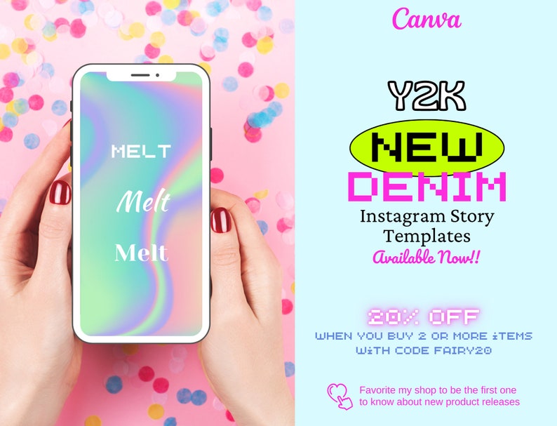 Y2K Instagram Canva Templates | Retro Social Media Posts | 2000s ...