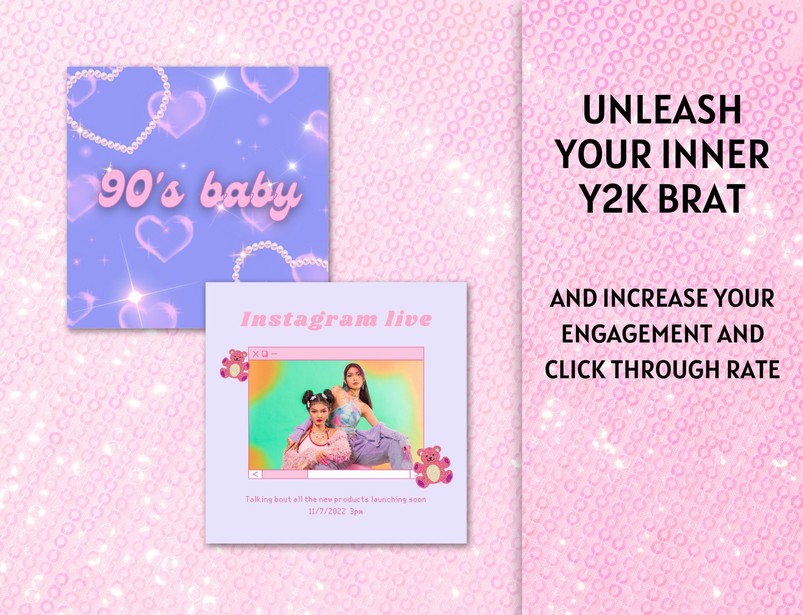 Y2K Instagram Template, Instagram Y2K Quotes, Y2K Instagram Post ...