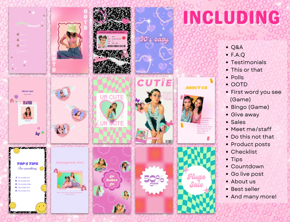 Y2K Instagram Template Y2k Instagram Story Instagram Y2K - Etsy