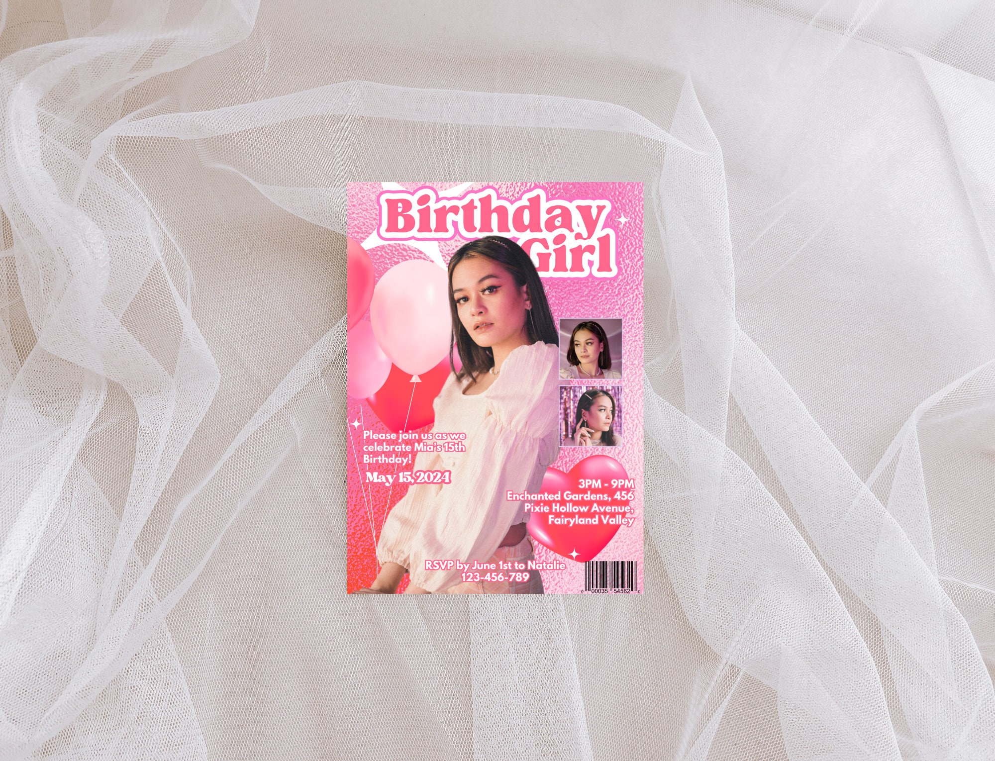 Editable Magazine Cover Invitation, Y2K Magazine Cover, Canva Template ...