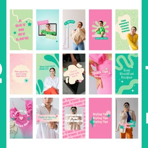 Bold Instagram Reel Cover & Story Templates, Colorful Reel Template ...