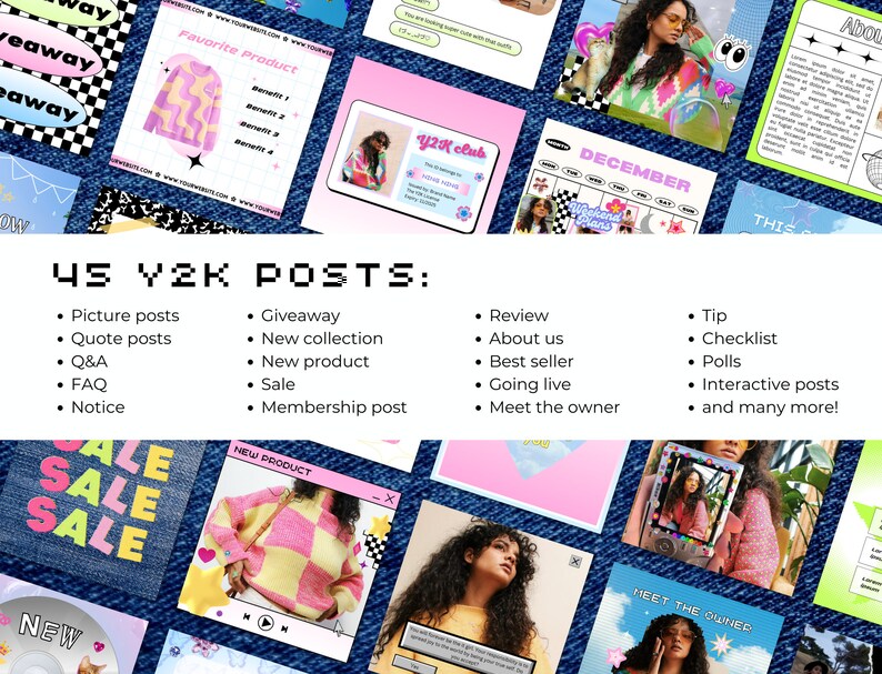 Y2K Instagram Post Template Instagram Y2K Quotes 2000s - Etsy