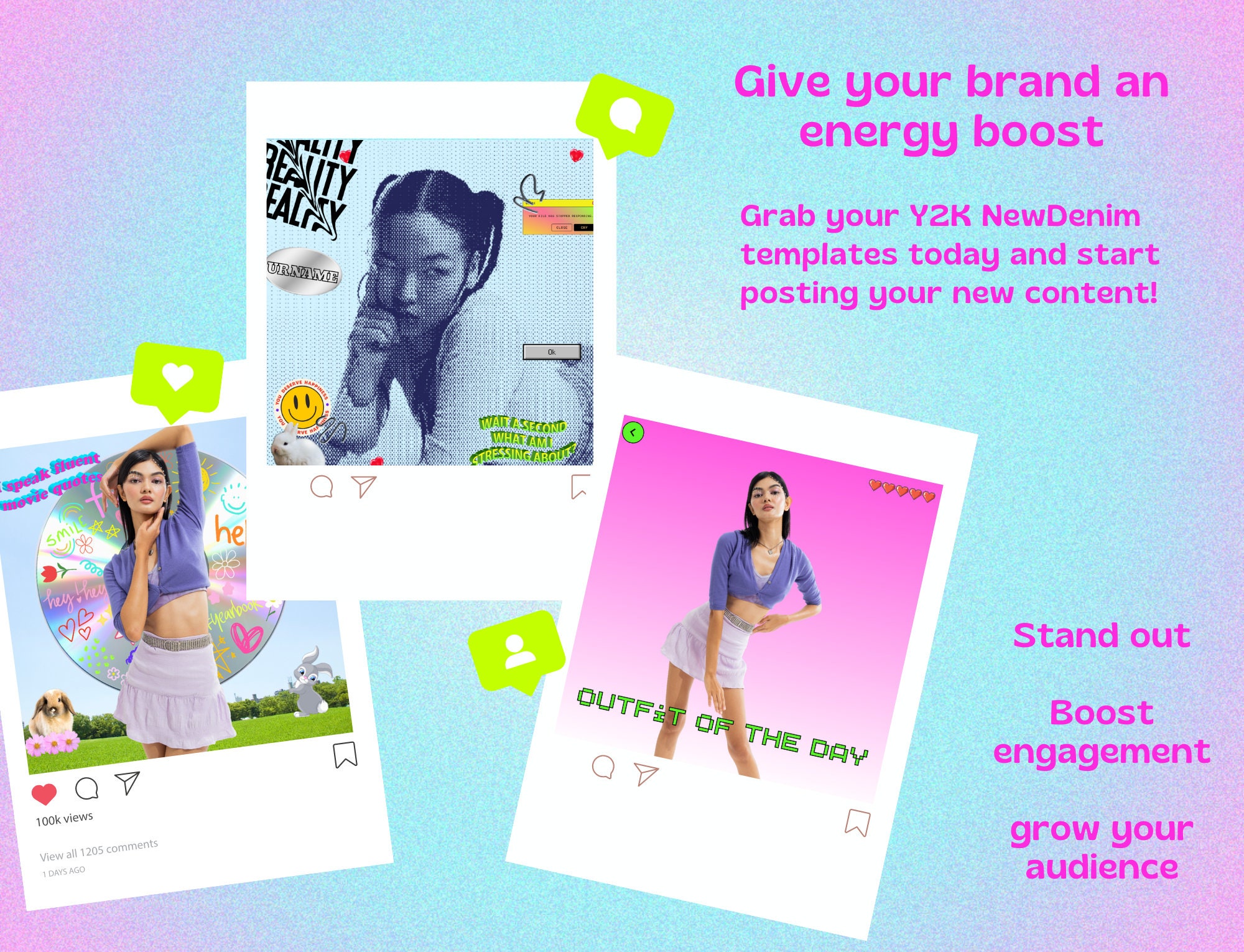 Y2K Instagram Template Y2K Instagram Post Templates Canva - Etsy