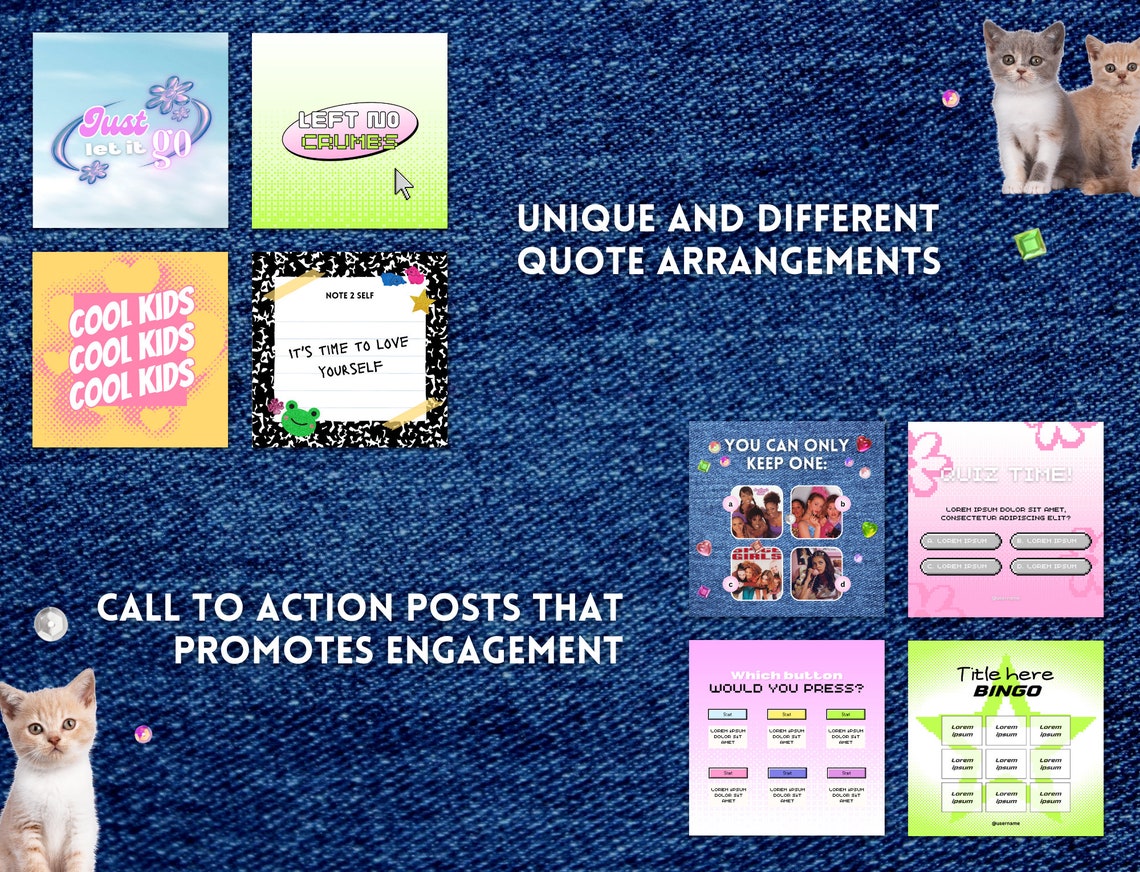 Y2K Instagram Post Template, Instagram Y2K Quotes, 2000s Editable Canva ...