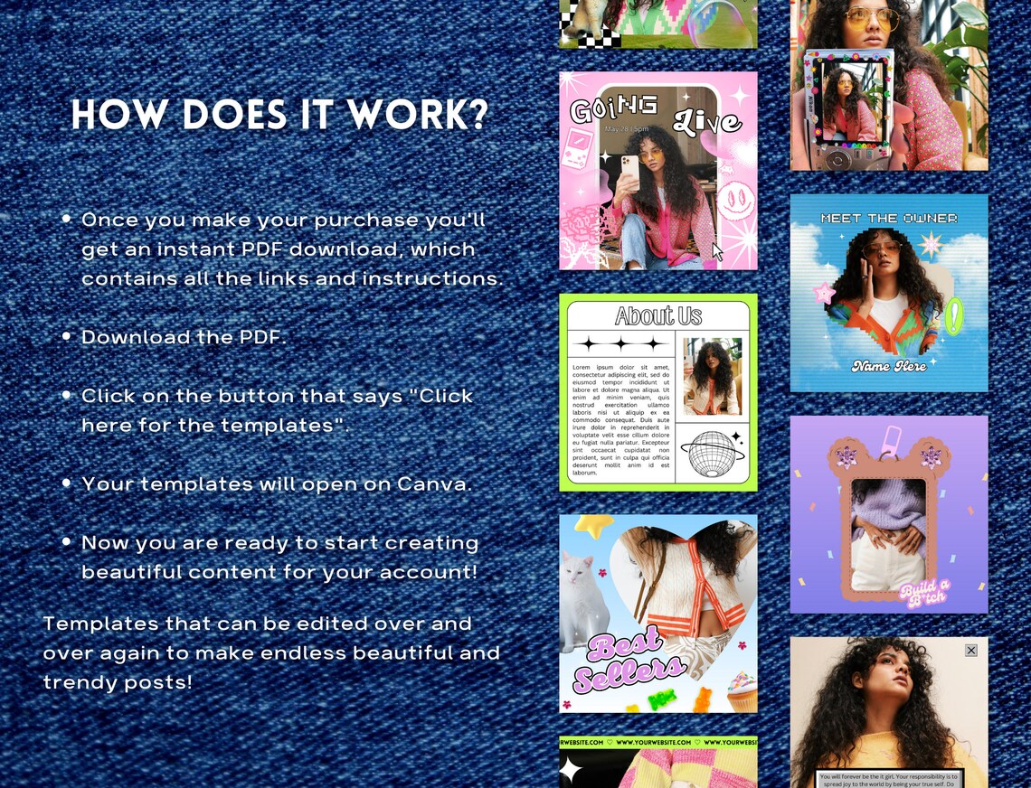 Y2K Instagram Post Template, Instagram Y2K Quotes, 2000s Editable Canva ...