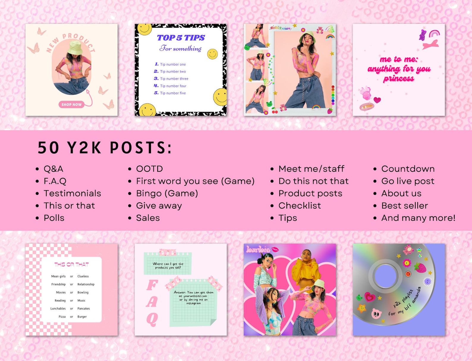 Y2K Instagram Template, Instagram Y2K Quotes, Y2K Instagram Post ...