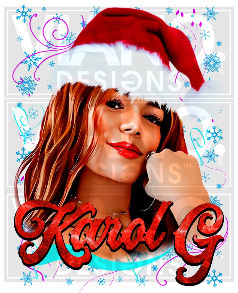 Karol G Christmas PNG, Red Hair, Sublimation File (digital Download) - Etsy