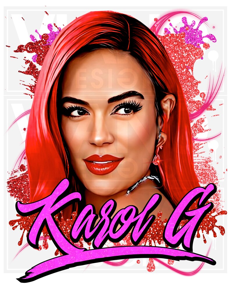 Karol G Red Hair Png Digital Download File Sublimation, Karol G PNG ...