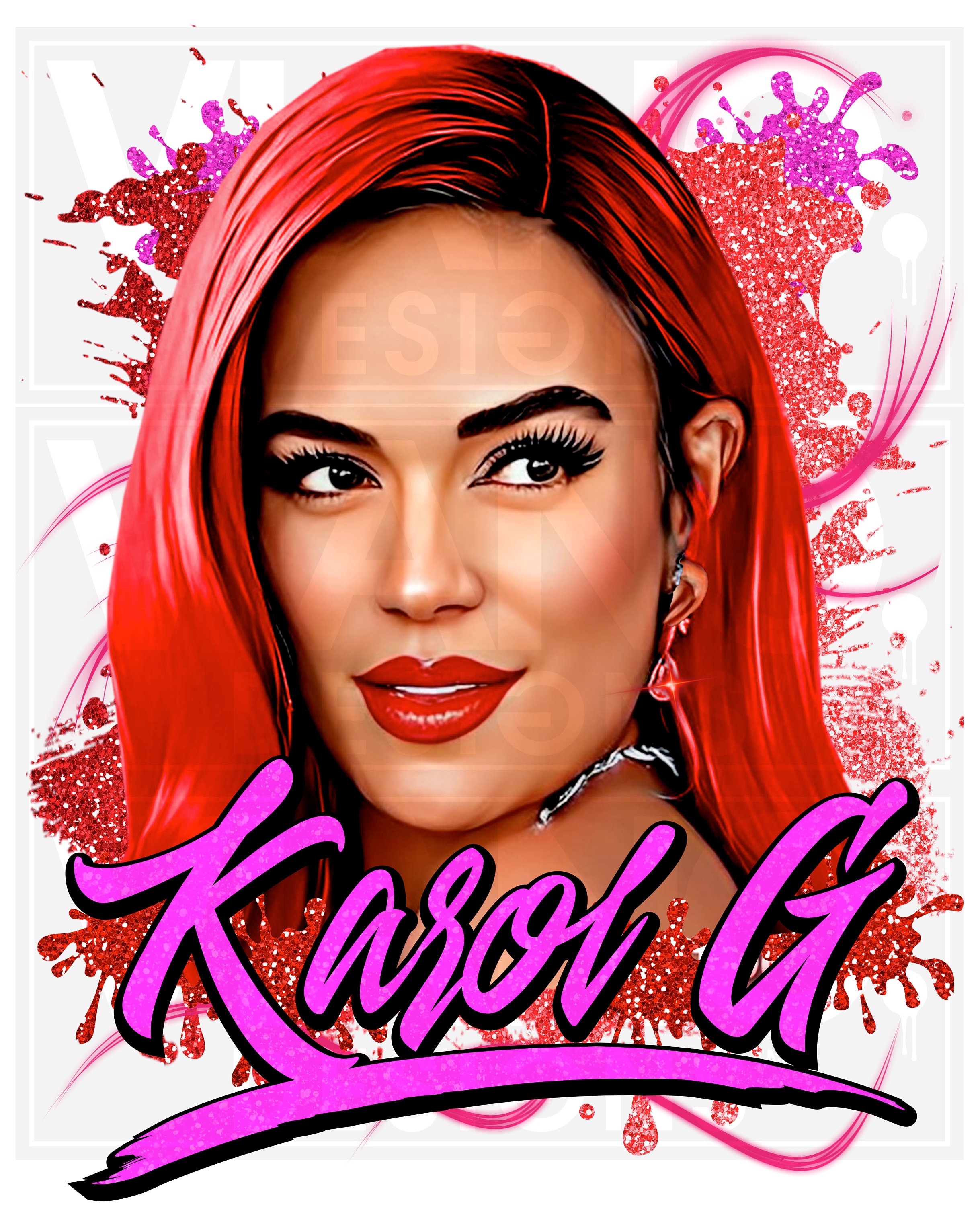 Karol G Red Hair Png Descarga digital Sublimación de archivos, Karol G ...