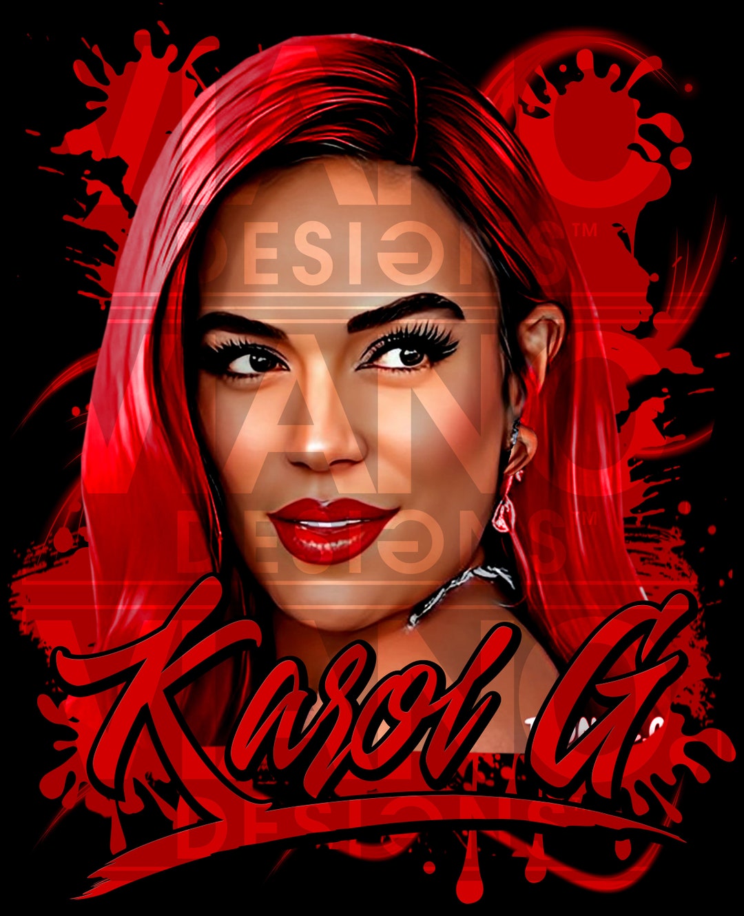 Karol G Red Hair Png Digital Download File Sublimation, Karol G PNG ...