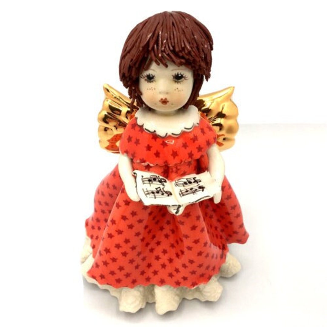 Standing ANGEL Reading A BOOK W/gold Wings by Zampiva Italy - Etsy