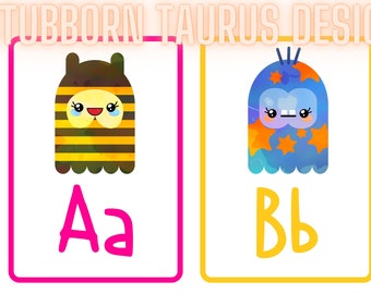 Monster Flash Cards - Etsy UK