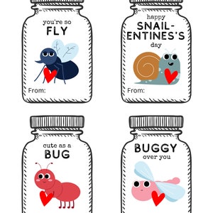 Printable Bug Valentine's Day Cards | Kids Valentines | Valentine Cards ...