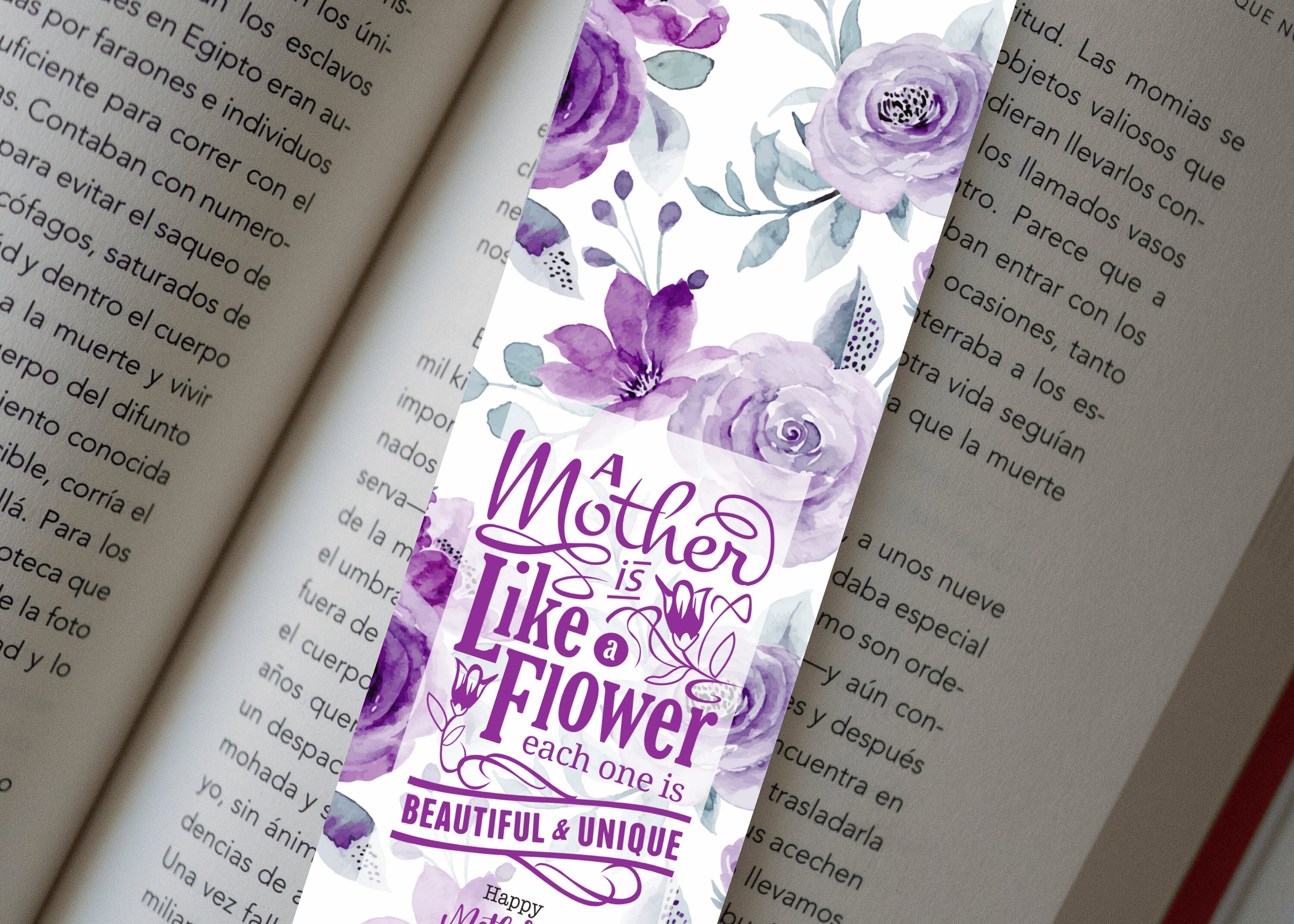 Printable Bookmarks for Mother's Day, Floral Bookmarks for Mom ...