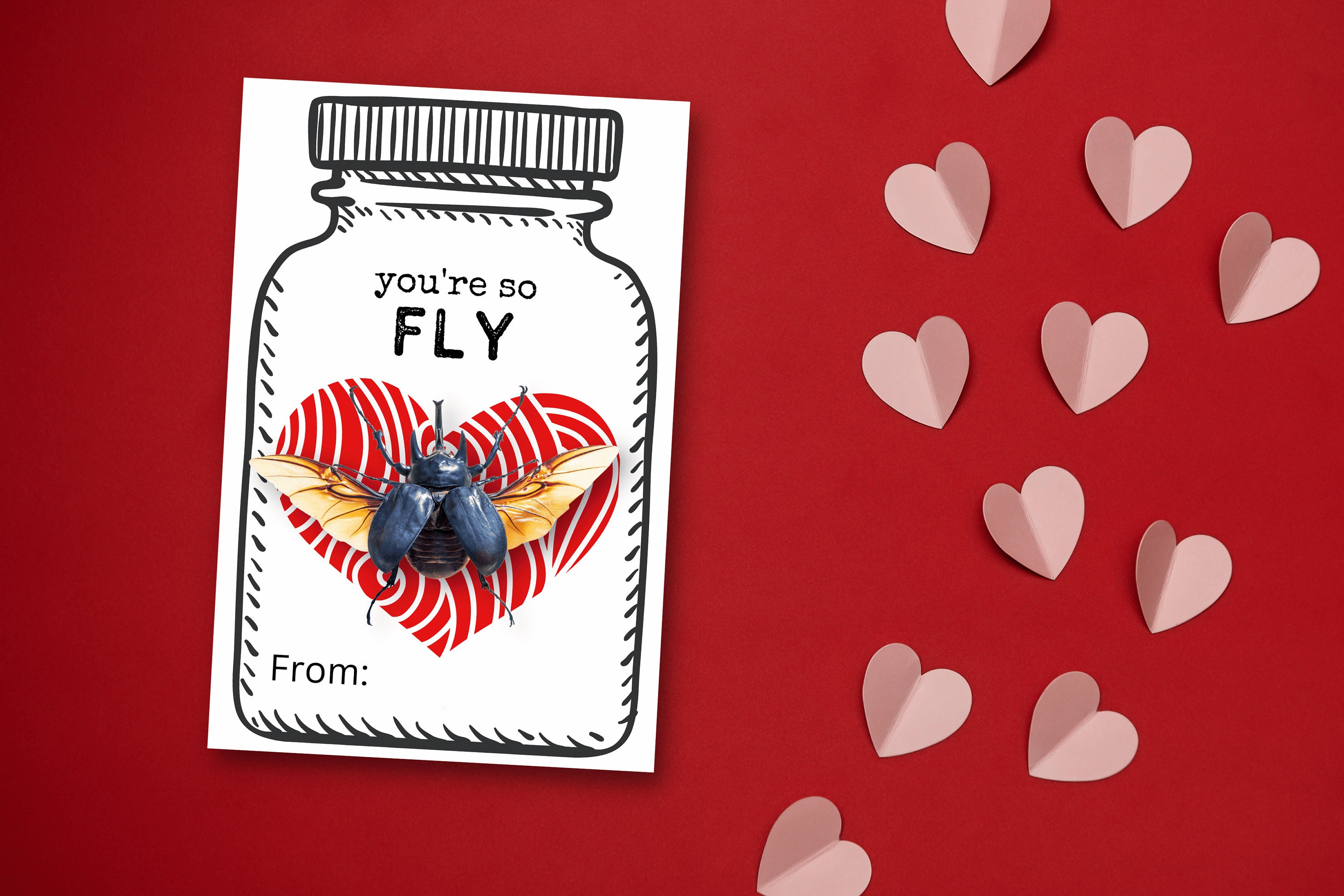 Printable Bug Valentine Cards Print and Attach Plastic Bug Kids ...