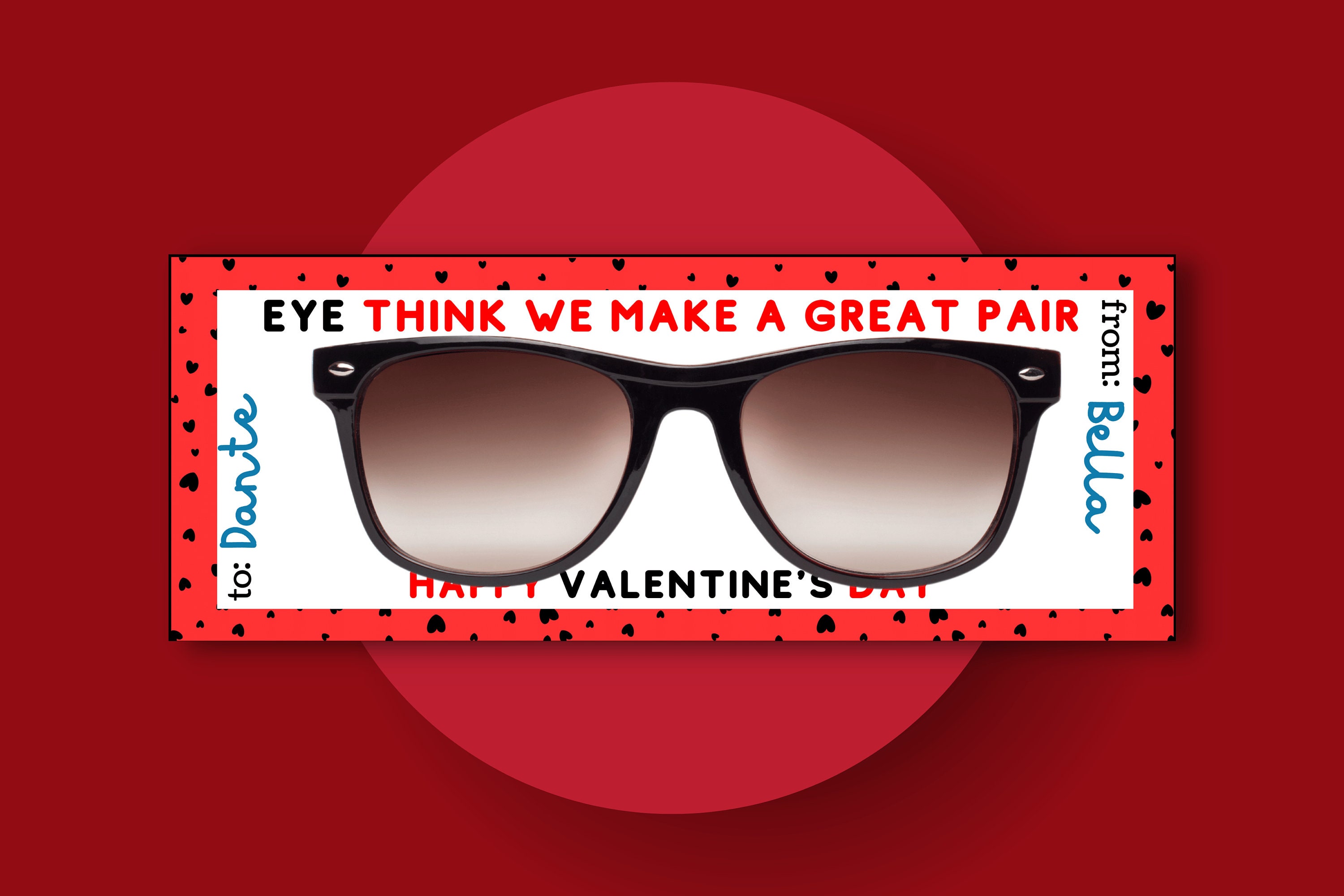 Printable Glasses Valentine Cards | Glasses Themed Valentines ...