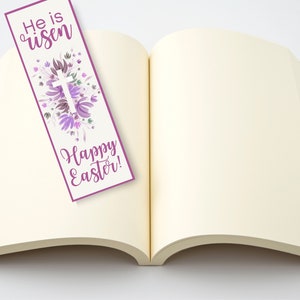 Printable Easter Bookmarks, He is Risen Easter Gift, Religious Easter ...