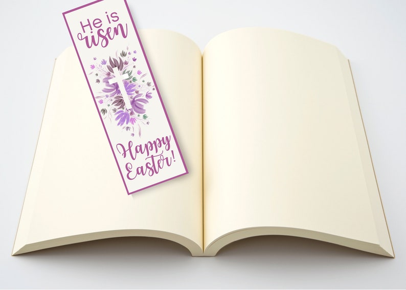 Printable Easter Bookmarks, He is Risen Easter Gift, Religious Easter ...