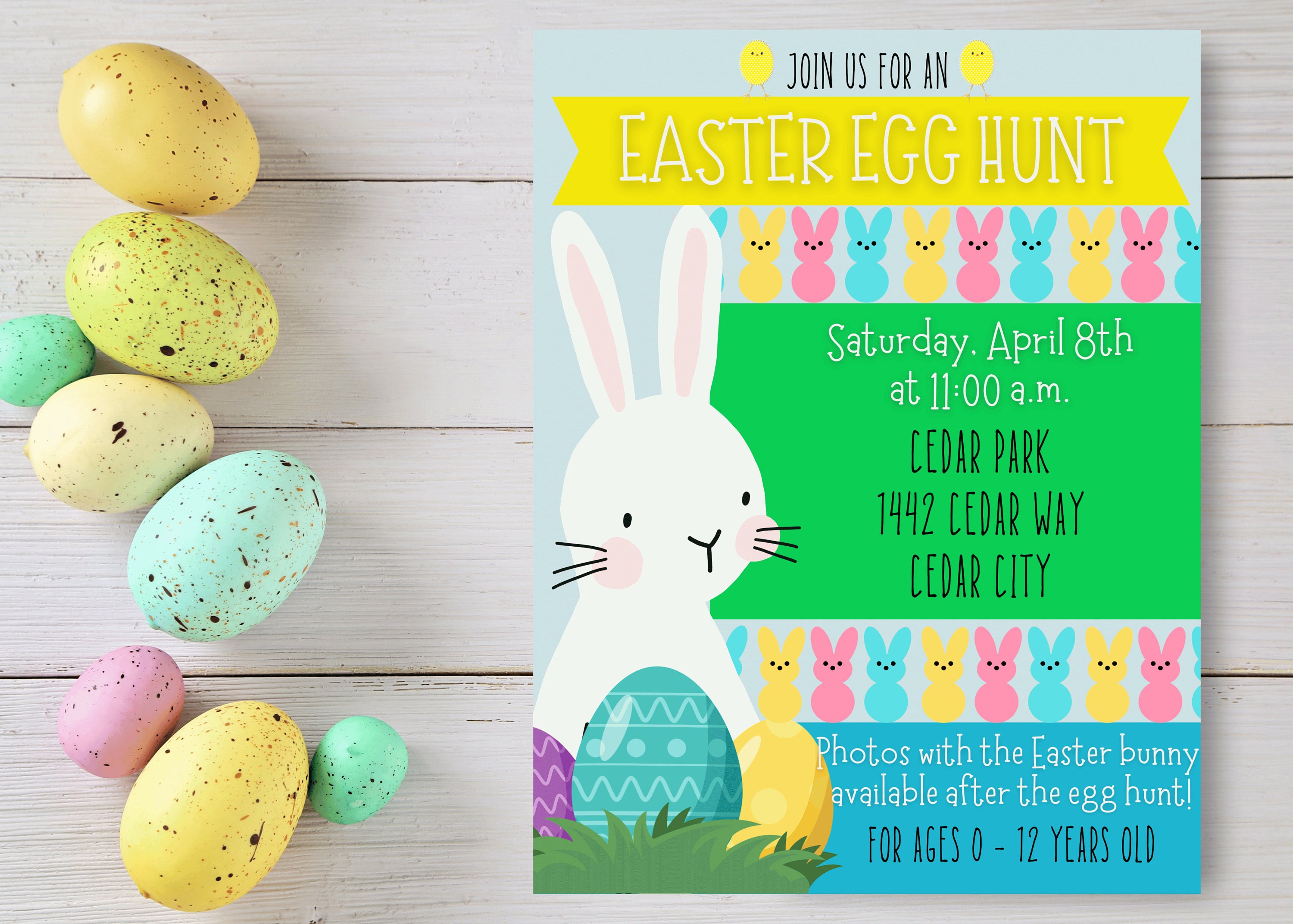 Editable Easter Egg Hunt Flyer, Canva Flyer Template for Easter ...