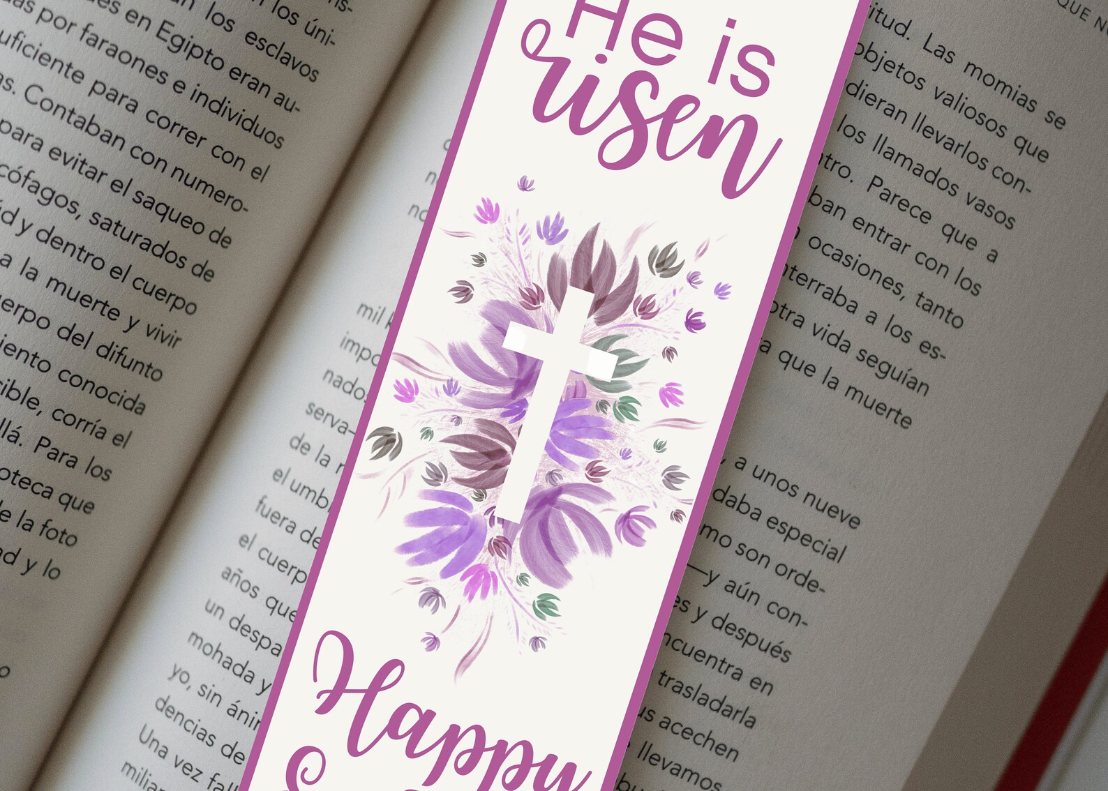 Printable Easter Bookmarks, He is Risen Easter Gift, Religious Easter ...