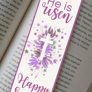 Printable Easter Bookmarks, He is Risen Easter Gift, Religious Easter ...