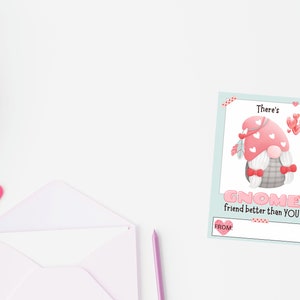 Printable Gnome Themed Valentine's Day Cards | Set of Eight Cards ...