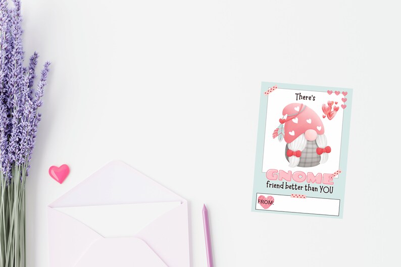 Printable Gnome Themed Valentine's Day Cards | Set of Eight Cards ...
