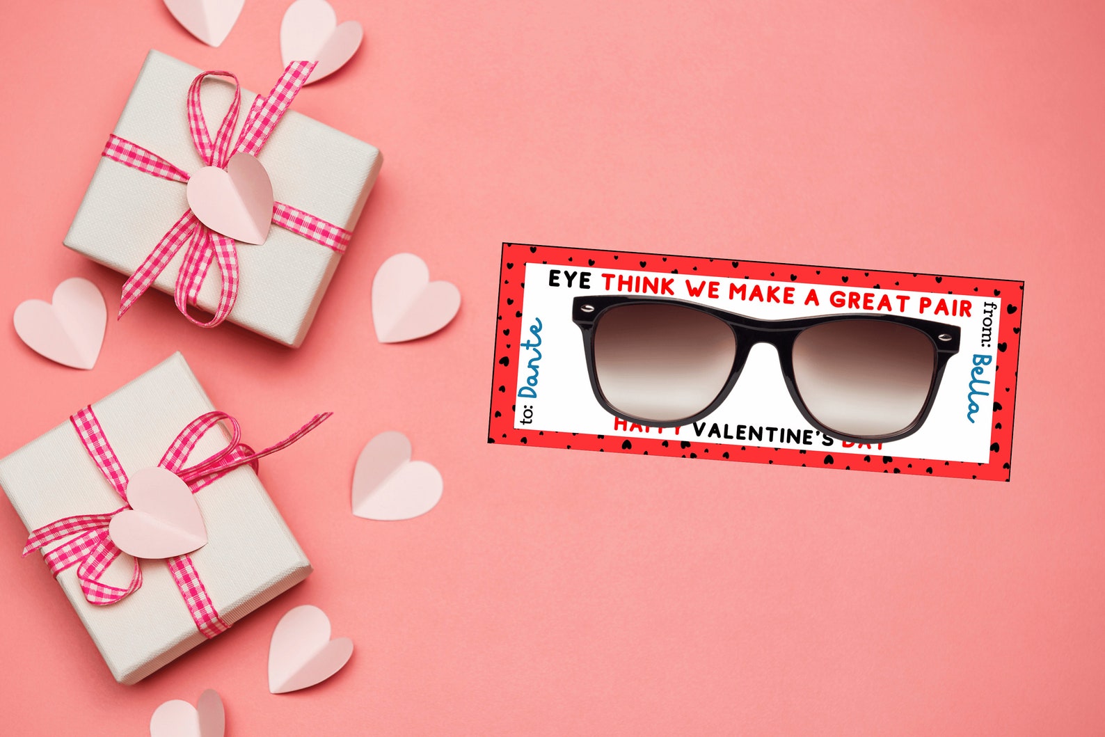 Printable Glasses Valentine Cards Glasses Themed Valentines Classroom ...