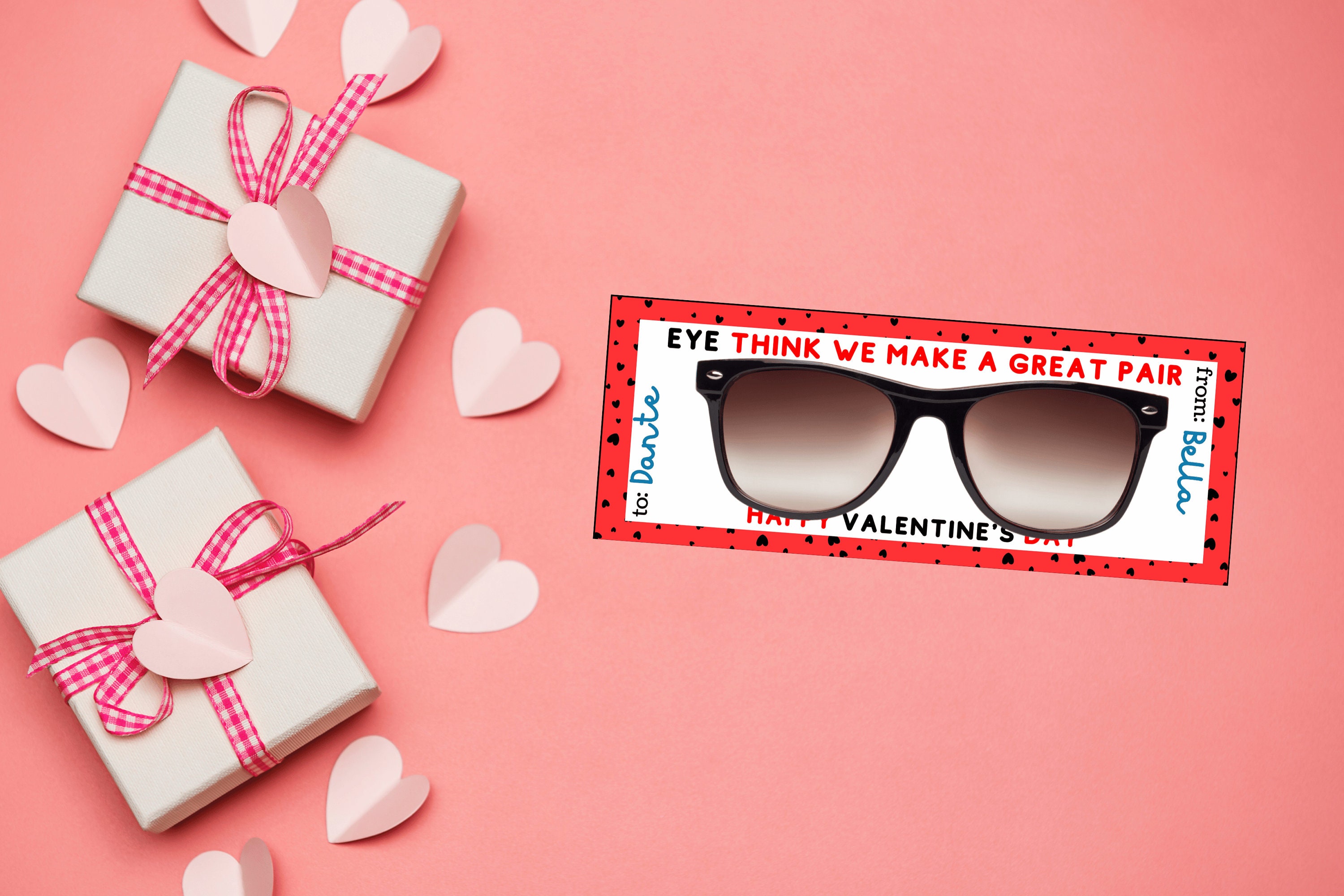 Printable Glasses Valentine Cards Glasses Themed Valentines Classroom ...