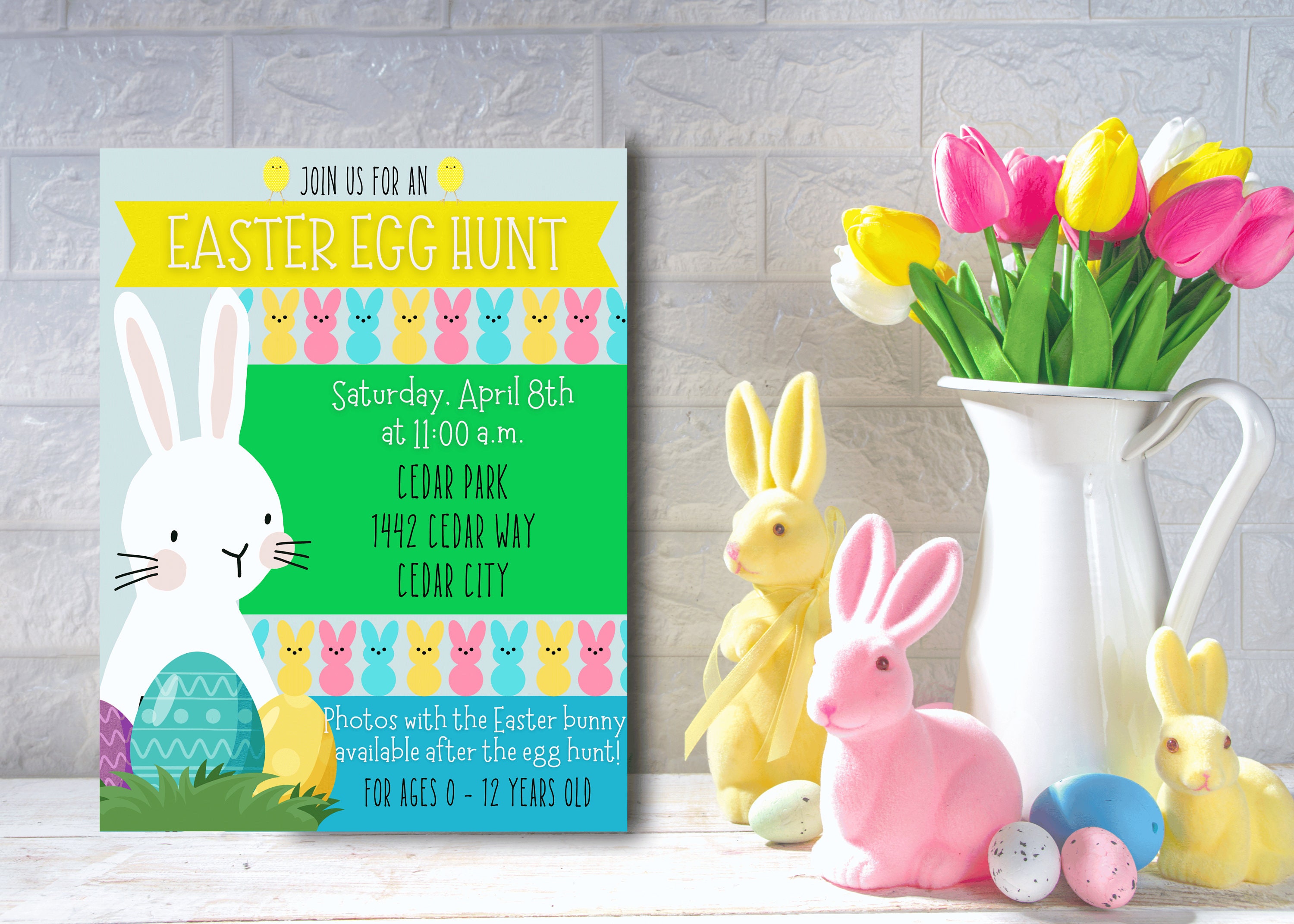 Editable Easter Egg Hunt Flyer, Canva Flyer Template for Easter ...