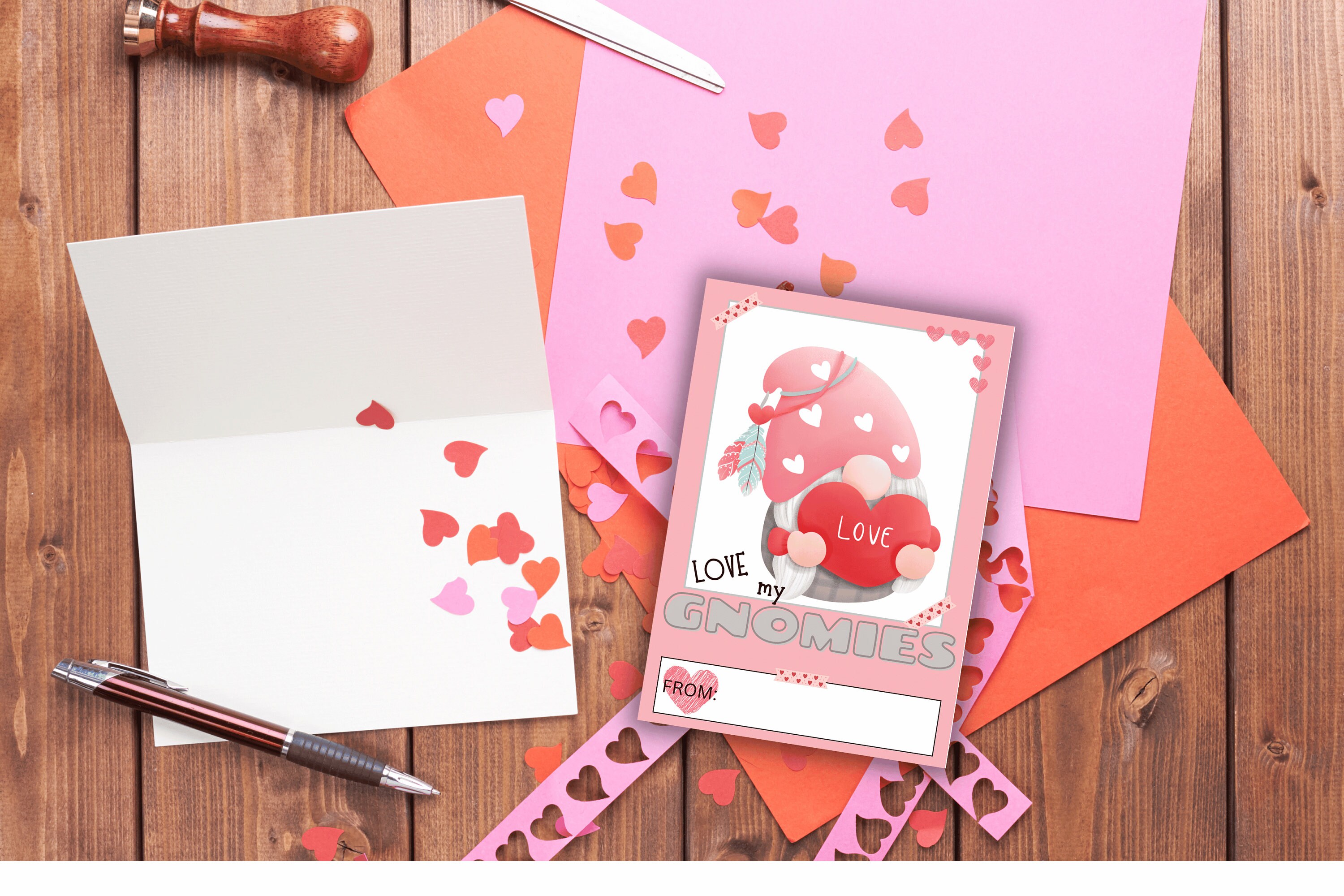 Printable Gnome Themed Valentine's Day Cards | Set of Eight Cards ...